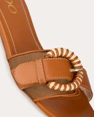 Rodo Opal Mesh Leather Buckle Sandal - Neutral