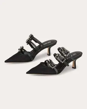 Rodo Paige 55 Mesh Leather Mule - Black