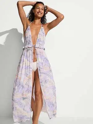 Victoria's Secret Swim Beachwear Tie-front Maxi Dress - Print