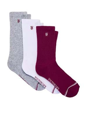 Victoria's Secret 3-pack Crew Socks - Print