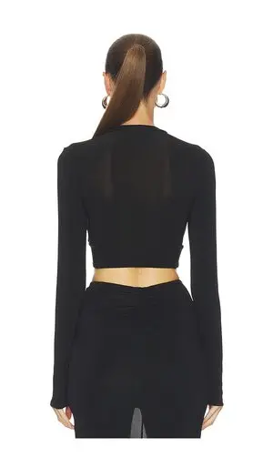 HAELO Knotted Long Sleeve Cropped Top