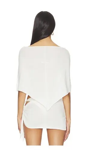 Frankies Bikinis Scout Knit Poncho - White
