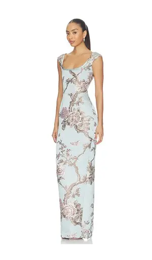 SAU LEE Brooke Brocade Gown