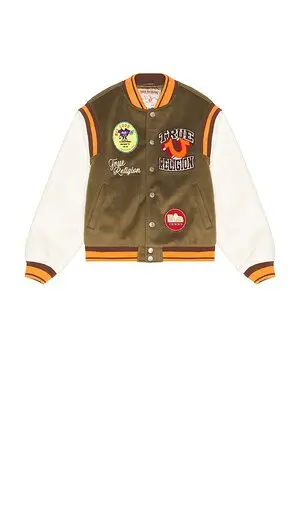 True Religion Garden Logo Retro Varsity Jacket