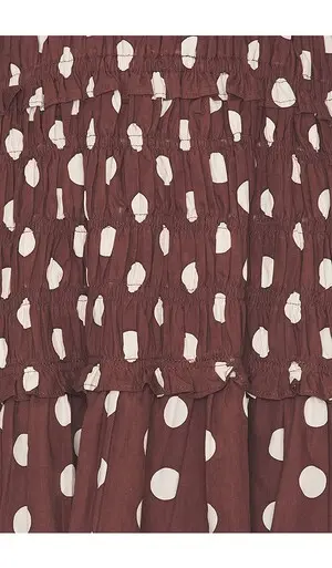 JUILLET Juliet Amelia Dress Polka Dot Midi - Brown