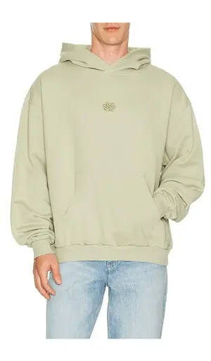 Filling Pieces Boxy Embroidered Hoodie - Sage
