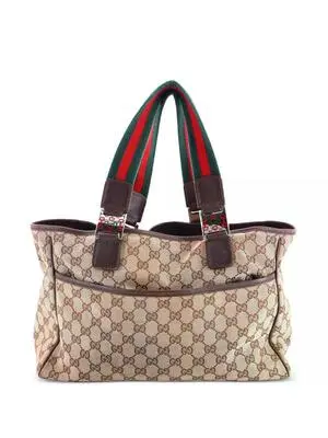Gucci Web Handle Buckle Gg Canvas Large Tote Bag