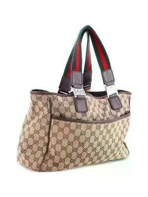 Gucci Web Handle Buckle Gg Canvas Large Tote Bag