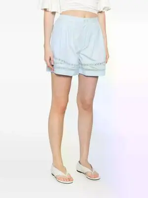 Ermanno Scervino Lace-trim Cotton Shorts - Blue