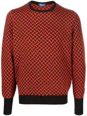 DRUMOHR Patterned Cashmere Jumper - Red