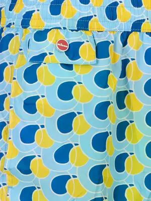 Kiton Abstract-print Swim Shorts - Blue
