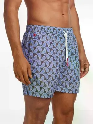 Kiton Paisley-print Swim Shorts - Grey