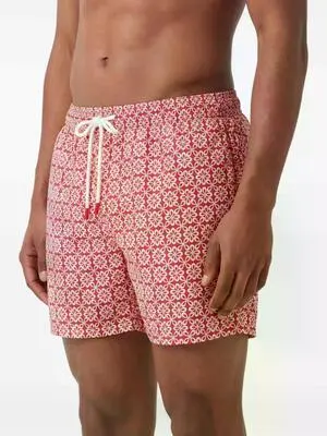 Kiton Floral Print Swim Shorts - Red