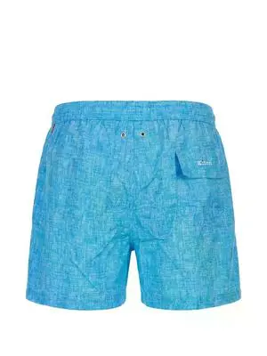 Kiton Crosshatch-pattern Drawstring Swim Shorts