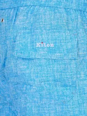 Kiton Crosshatch-pattern Drawstring Swim Shorts