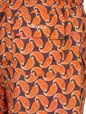 Kiton Paisley-print Swim Shorts - Brown