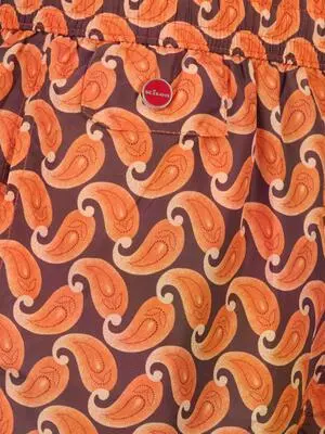 Kiton Paisley-print Swim Shorts - Brown