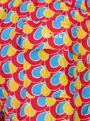 Kiton Geometric-print Swim Shorts - Red