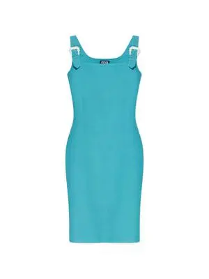 Versace Buckle Strap Bodycon Dress - Blue