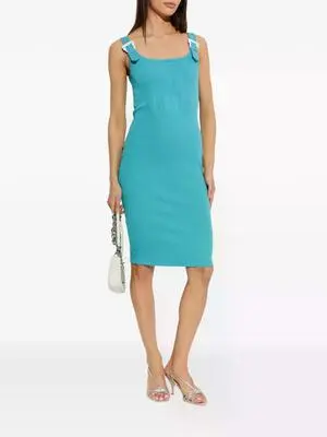 Versace Buckle Strap Bodycon Dress - Blue