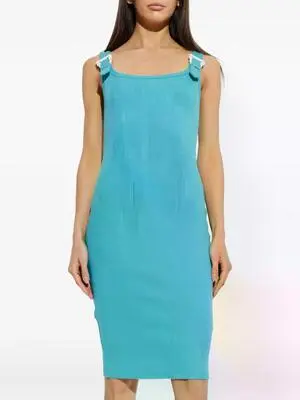 Versace Buckle Strap Bodycon Dress - Blue