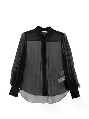 Chloé Sheer Puff-sleeve Blouse