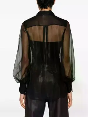 Chloé Sheer Puff-sleeve Blouse