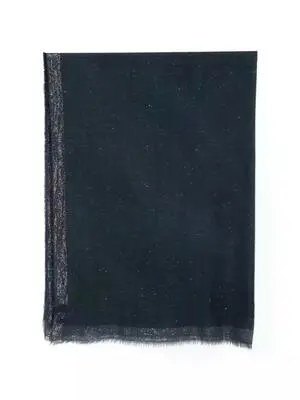 Faliero Sarti Glitter-effect Frayed Scarf - Blue