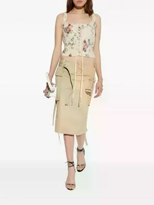 Alexander McQueen Floral-print Lace-up Corset Top