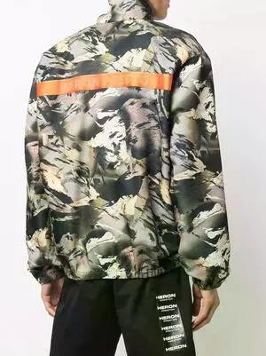 Heron Preston Logo-tape Camouflage Windbreaker Jacket
