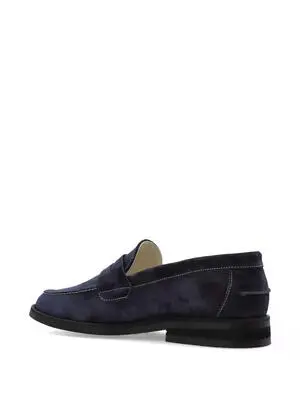 DUKE + DEXTER Wilde Ny-embroidered Suede Loafers