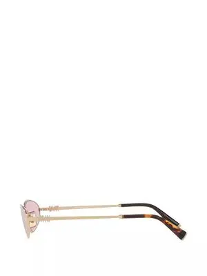 Miu Miu Oval-frame Sunglasses - Gold