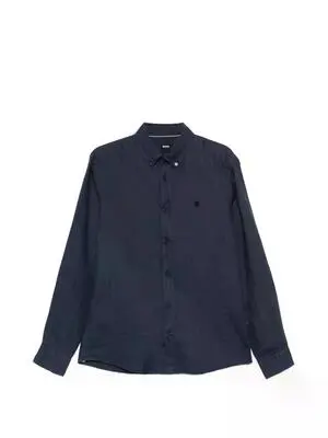 BOSS Embroidered-logo Linen Shirt