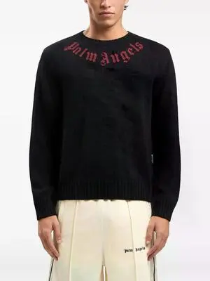Palm Angels Logo-embroidered Crew Neck Sweater