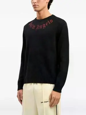 Palm Angels Logo-embroidered Crew Neck Sweater
