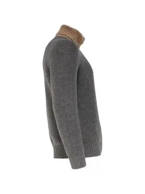 Brunello Cucinelli Knitted Roll-neck Sweater - Grey
