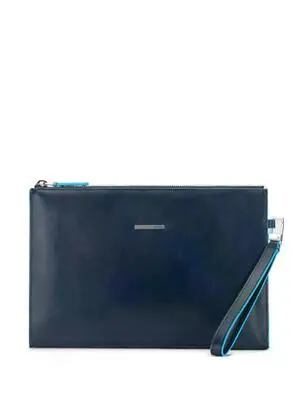 PIQUADRO Leather Wrist-strap Clutch