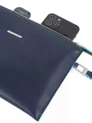 PIQUADRO Leather Wrist-strap Clutch