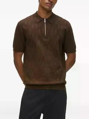 Karl Lagerfeld Monogram-pattern Polo Shirt