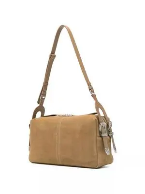 Pinko Medium Keeper Suede Shoulder Bag - Neutrals