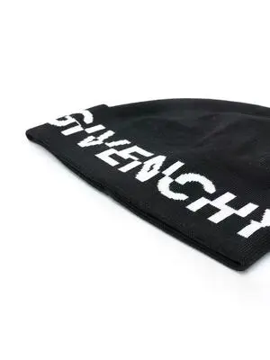 Givenchy Jacquard Logo Ribbed Beanie
