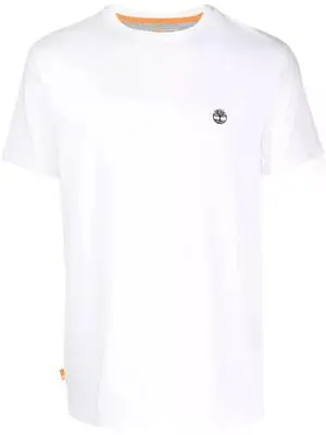 Timberland Logo-embroidered Cotton T-shirt - White
