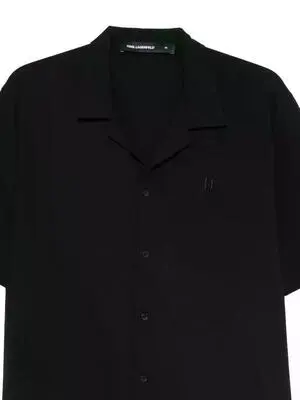 Karl Lagerfeld Logo-embroidered Camp-collar Shirt