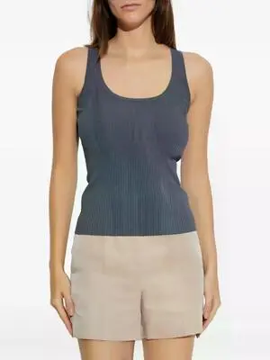 Max Mara Ribbed Knit Top - Grey