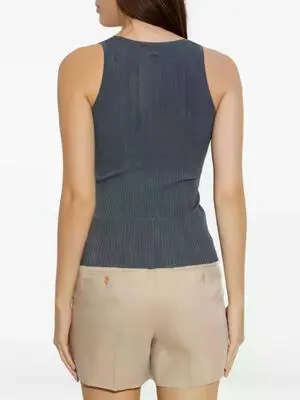Max Mara Ribbed Knit Top - Grey