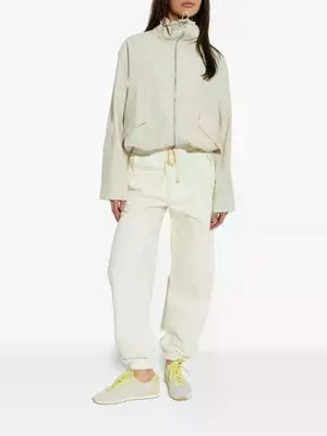 JIL SANDER Drawstring Detail Cotton Track Pants - Neutrals