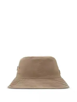 Burberry Nylon-blend Twill Bucket Hat With Check And Equestrian Knight Design - Neutrals