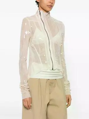 Rick Owens Sequin-embellished Sheer Jacket