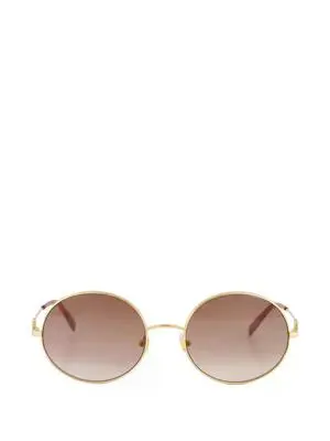 Valentino Garavani Vlogo Signature Round-frame Sunglasses - Gold
