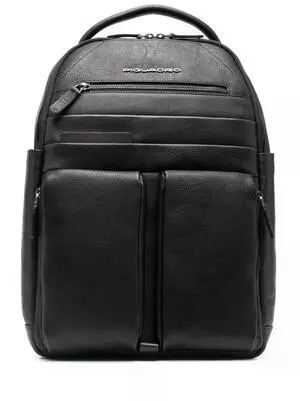 PIQUADRO Calf Leather Backpack With Logo Plaque